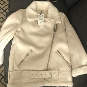 Zara | Jackets & Coats | Zara Cream Aviator Jacket | Poshmark